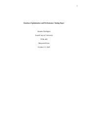 Database Performance Optimization and Tuning | Course Hero