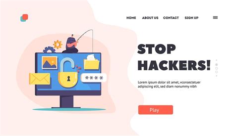 premium vector hacker attack landing page template tiny hacker male