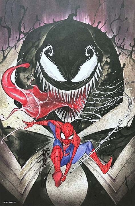Peach Momoko Rare Spider Man And Venom Art Print Signed 2020 Variant