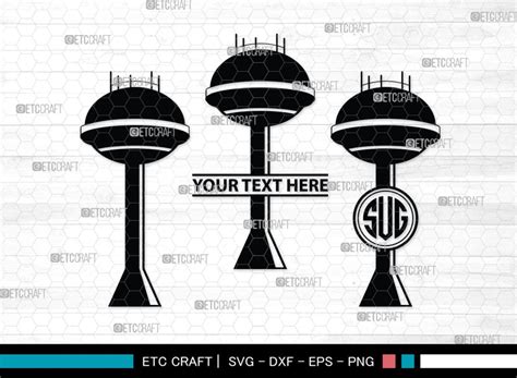 Water Tower Monogram Water Tower Silhouette Water Tower Svg Gilbert