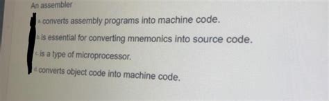 Solved An Assembler A Converts Assembly Programs Into