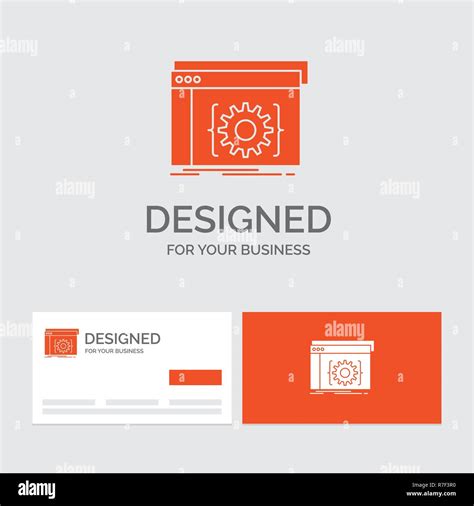 Business Logo Template For Api App Coding Developer Software Orange Visiting Cards With