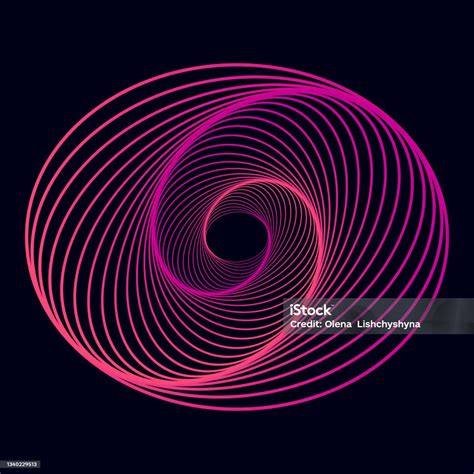 트위스트 컬러 나선형 곡선 와이어프레임 터널 벡터 기술 로고 요소입니다 선에 대한 스톡 벡터 아트 및 기타 이미지 선 터널