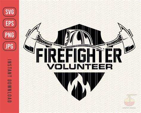 Firefighter Svg Firefighter Volunteer Svg Fireman Svg Firefighter