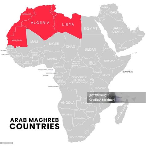 Africa Map With Highlighted Maghreb Countries High Res Vector Graphic