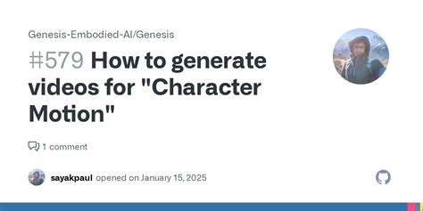 How To Generate Videos For Character Motion · Issue 579 · Genesis