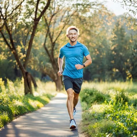 Premium Ai Image Man Running On Pathway In City Park For Exercise Fitness