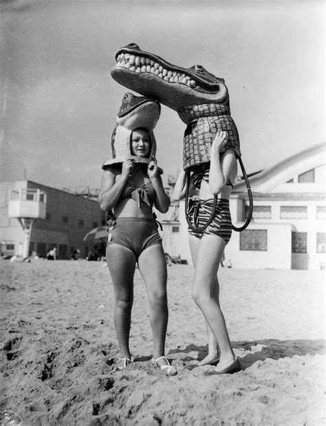 1940s Croc And Frog At The Beach Mardi Gras Venice Beach Black And
