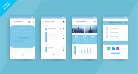 Premium Vector Calendar App Ui Ux Concept Page