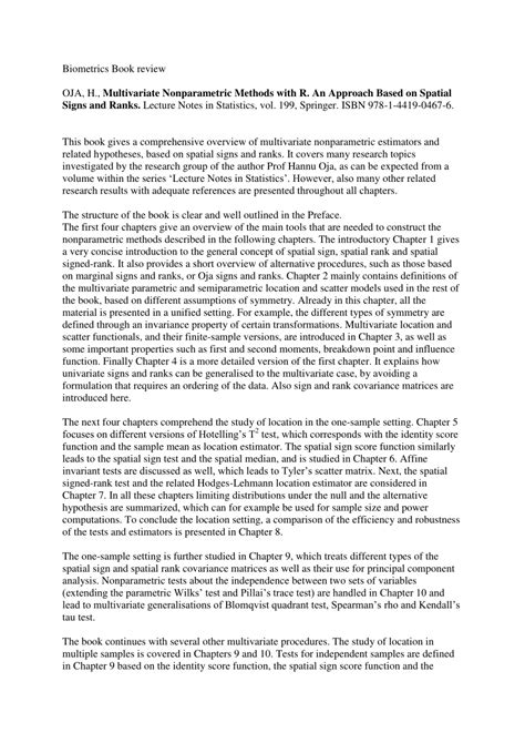 pdf multivariate nonparametric methods with r an approach based on