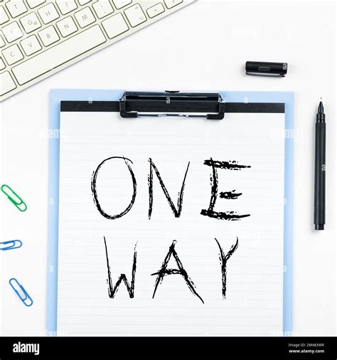 Conceptual Display One Way Concept Meaning Only Direction Street Sign Traffic Regulation Route