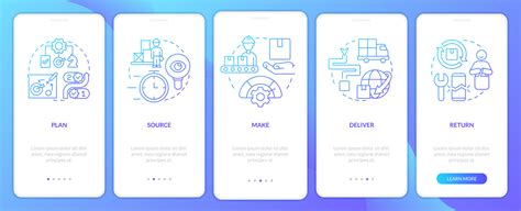 Supply Chain Management Components Blue Gradient Onboarding Mobile App