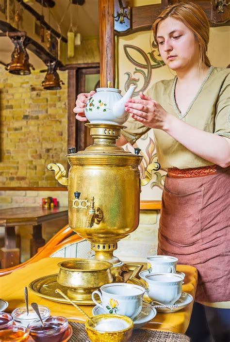 Enjoy The Russian Tea Ceremony Editorial Stock Image Image Of