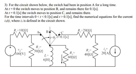 Solved For The Circuit Shown Below The Switch Had Been In Chegg Com