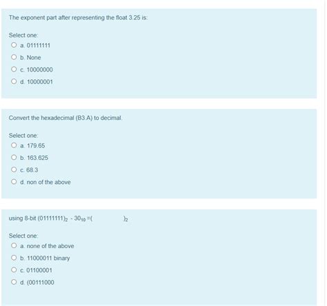 solved the exponent part after representing the float 3 25