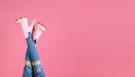 Premium Ai Image Barbie Girl Legs With Pink Highheeled Boots With