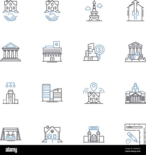 Set Design Line Icons Collection Color Space Texture Material Balance Proportion Lighting