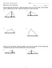 Multi Step Trig Problems Kuta Software Infinite Geometry Name Multi Step Trig Problems
