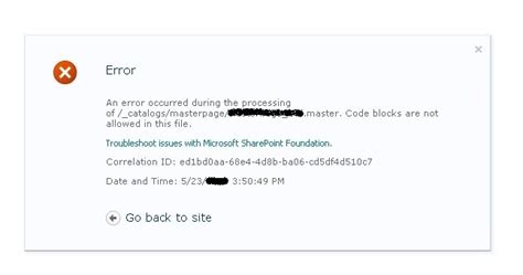 MS Library Moss SharePoint Library Code Blocks Are Not Allowed In This File
