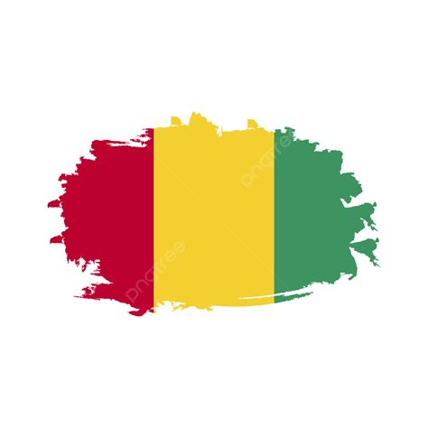 브러시 스트로크 벡터 디자인이 있는 기아나 플래그 기니 플래그 브러시 기니 국기 클립 아트 기니 깃발 백터 Png