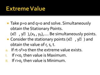 Application Of Partial Derivatives With Two Variables Ppt