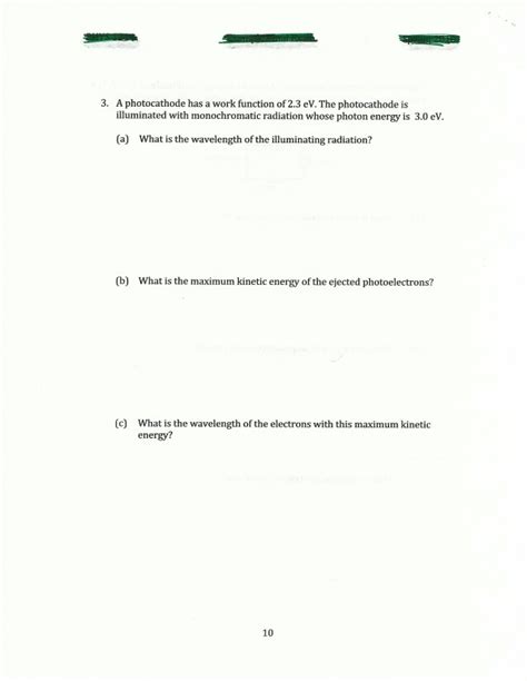 Solved 3 A Photocathode Has A Work Function Of 23 Ev The