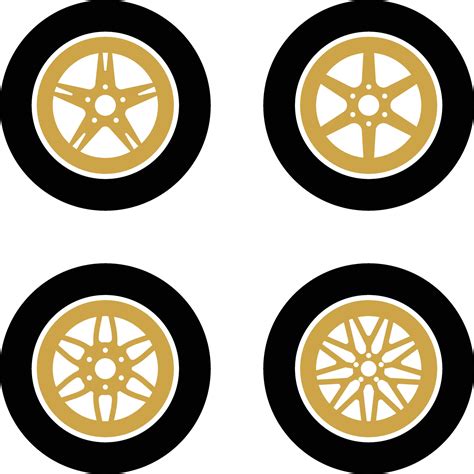 Car Alloy Wheel Icons Vector Art At Vecteezy