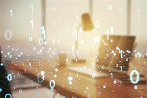 Premium Photo Creative Abstract Binary Code Hologram On Modern Computer Background Ai And