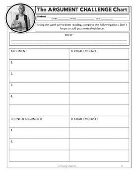 THE ARGUMENT CHALLENGE GAME ACTIVITIES WORKSHEETS PROJECTS