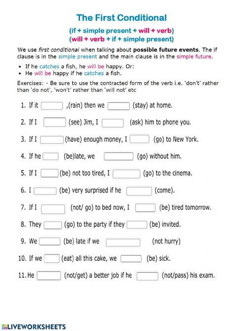 First Conditional English Worksheets