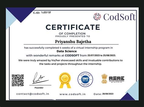 priyanshu bajetha on linkedin codsoft cip datascience
