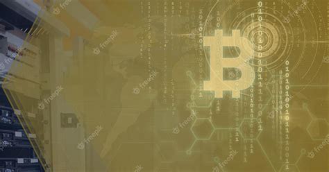 Premium Photo Composition Of Bitcoin Symbol And Binary Coding Processing On World Map Background