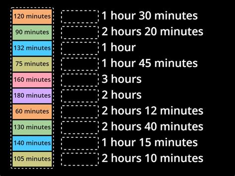 Hours Into Minutes Match Up