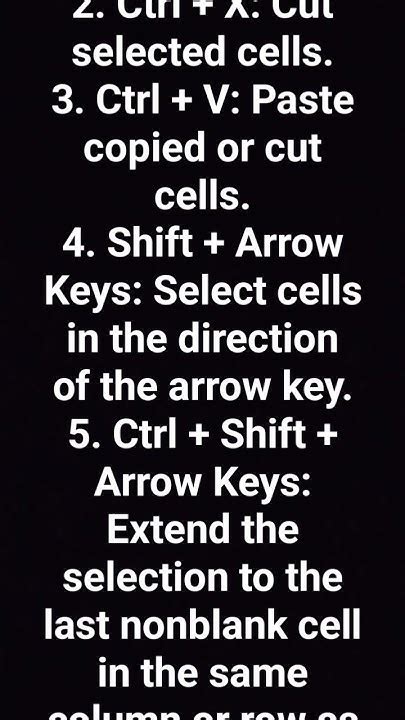 Five Selecting And Copying Commands For Msexcel For All Oses Youtube
