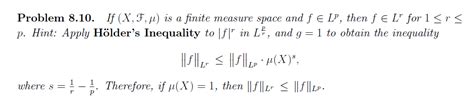 Solved Problem 8 10 If X F Is A Finite Measure Space