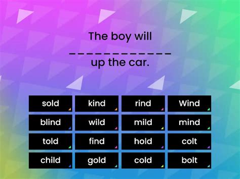 Kind Old Words Old Ost Ild Olt Ind Find The Match