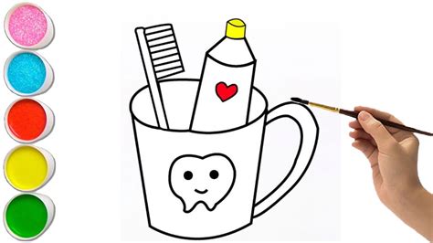 Let S Learn How To Draw Toothpaste And Toothbrush Painting Together
