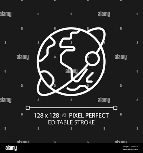 Orbit Pixel Perfect White Linear Icon For Dark Theme Stock Vector Image And Art Alamy
