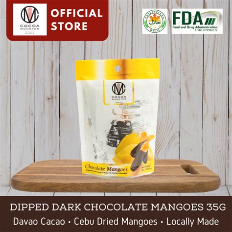 Cod Cocoa Monster Dipped Dark Chocolate Mangoes 5 Pcs Lazada Ph