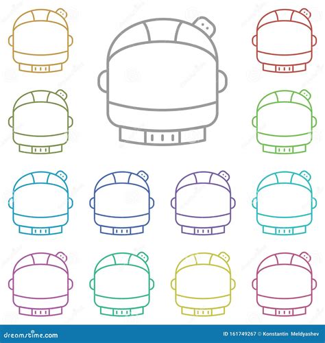 Astronaut Helmet Space Multi Color Icon Simple Thin Line Outline Vector Of Space Icons For