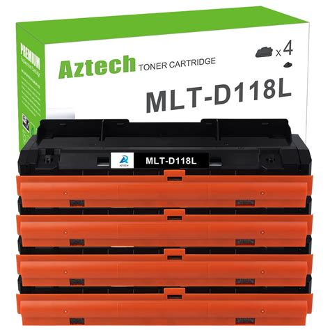 Aaztech 4 Pack Compatible Toner Cartridge For Samsung Mlt D118l