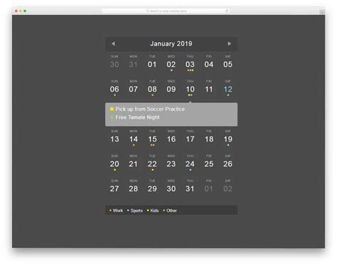 41 HTML Calendar Designs To Easily Organize Goals Events 2021
