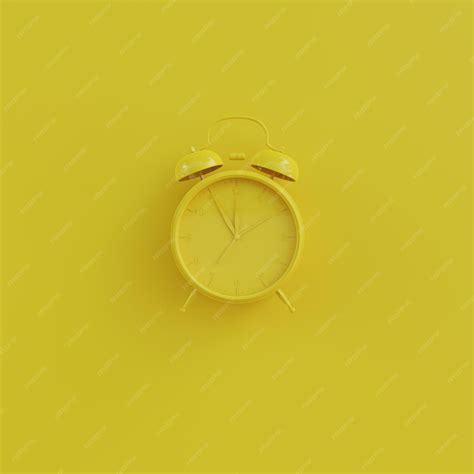 Premium Photo Yellow Analog Clock With Yellow Background