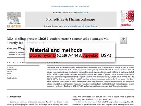 Actinomycin D Transcription Inhibitor Apexbio