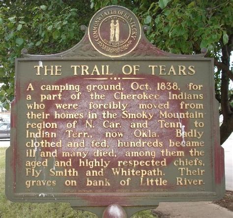 Trail Of Tears Historical Marker Native American History Native