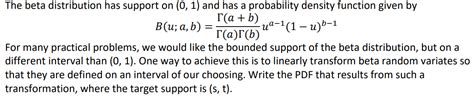 Solved The Beta Distribution Has Support On And Has A Chegg