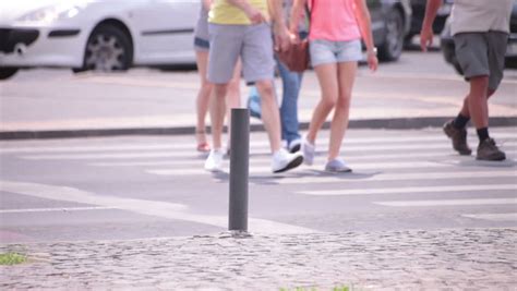 Long Naked Legs Short Dress Young Adult Woman Walking Voyeur Point Of