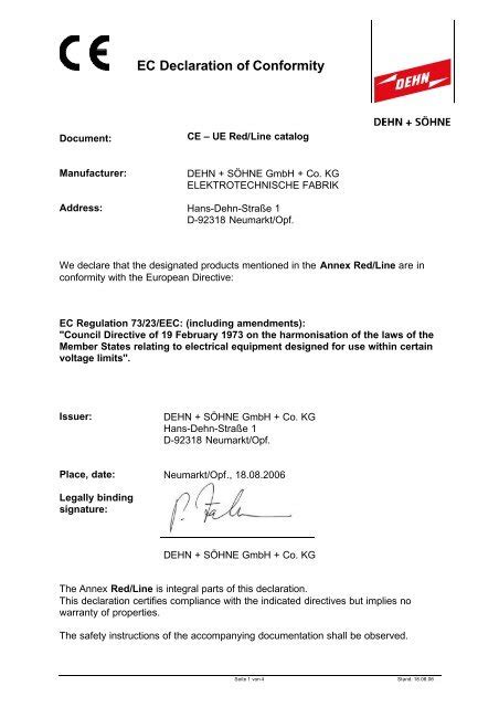 EC Declaration Of Conformity