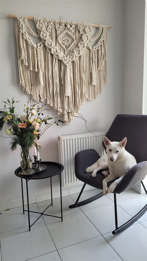 Large Macrame Backdrop Macrame Wall Hanging With Tassels Macrame Mural Hanging Wall Decor