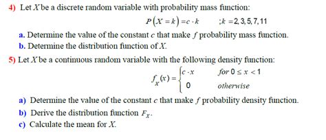 Solved 4 Let X Be A Discrete Random Variable With